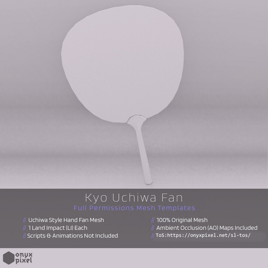 Second Life Marketplace - onyx.pixel - Full Permissions Mesh Kyo Uchiwa Fan